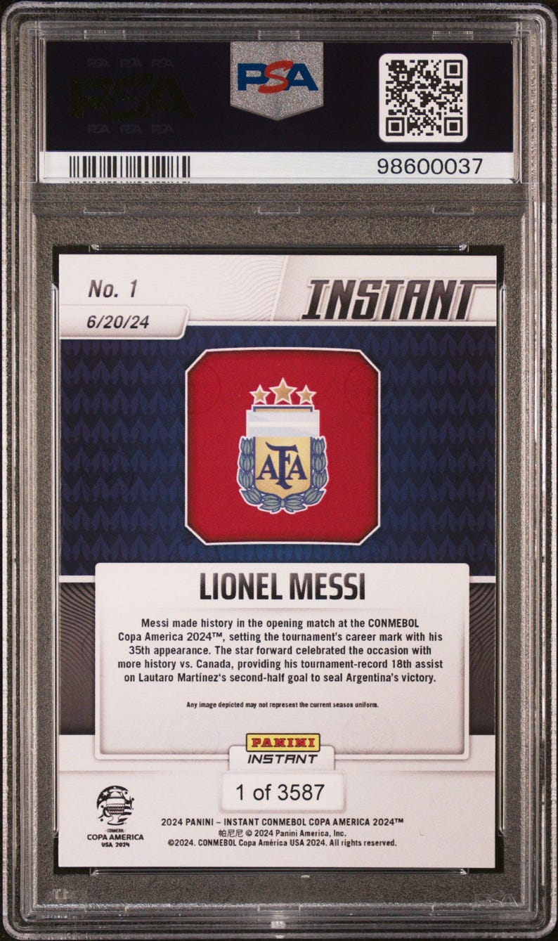 Graded 2024 Panini Instant Lionel Messi #1 Copa America Soccer Card PSA ...
