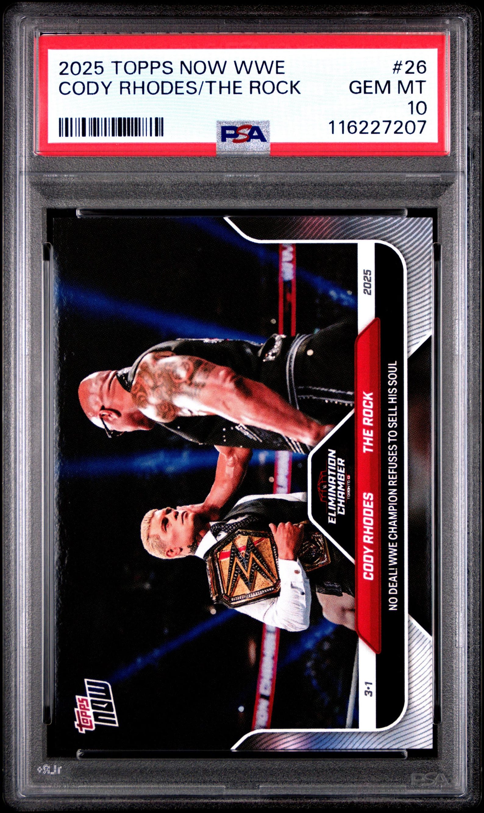Graded 2025 Topps Now WWE Cody Rhodes/the Rock #26 Wrestling Card PSA ...