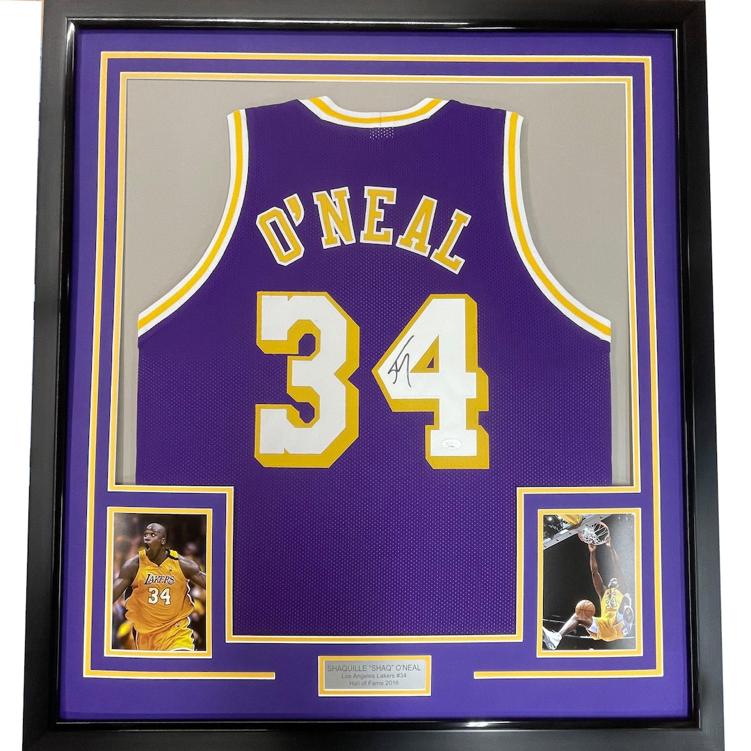 Framed Autographed/signed Shaquille Shaq O'neal 35X39 Los Angeles La ...