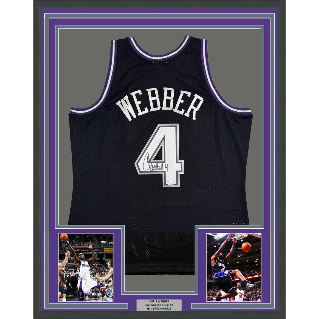 Framed Autographed/signed Chris Webber 35x39 Sacramento Black ...