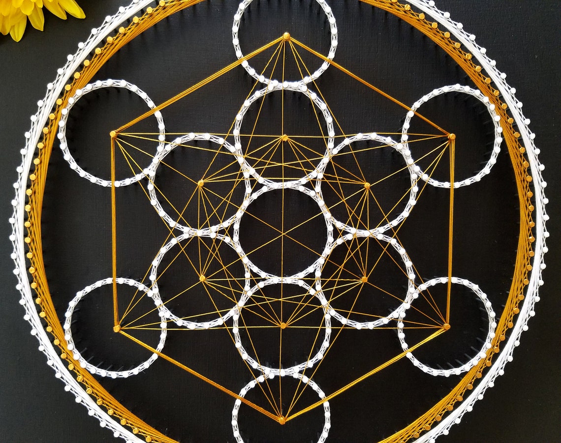 String Art Metatron's Cube Sacred Geometry Hexagon - Etsy