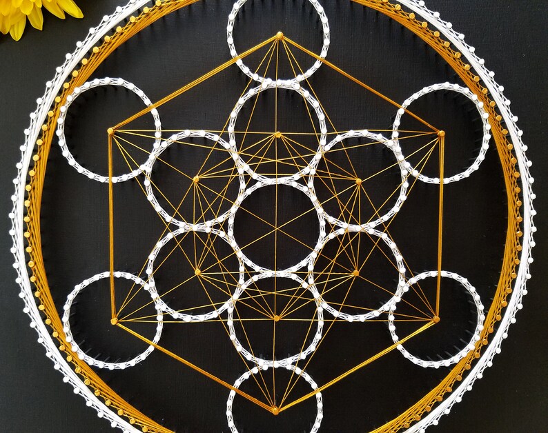 String Art Metatron's Cube Sacred Geometry Hexagon - Etsy