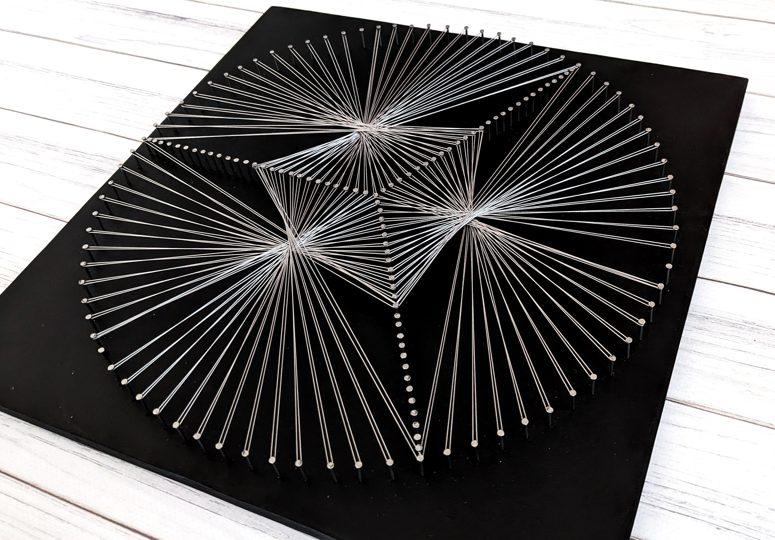 Diamond Wall Art Geometric Symbols Art Black Silver Metal Geometry ...
