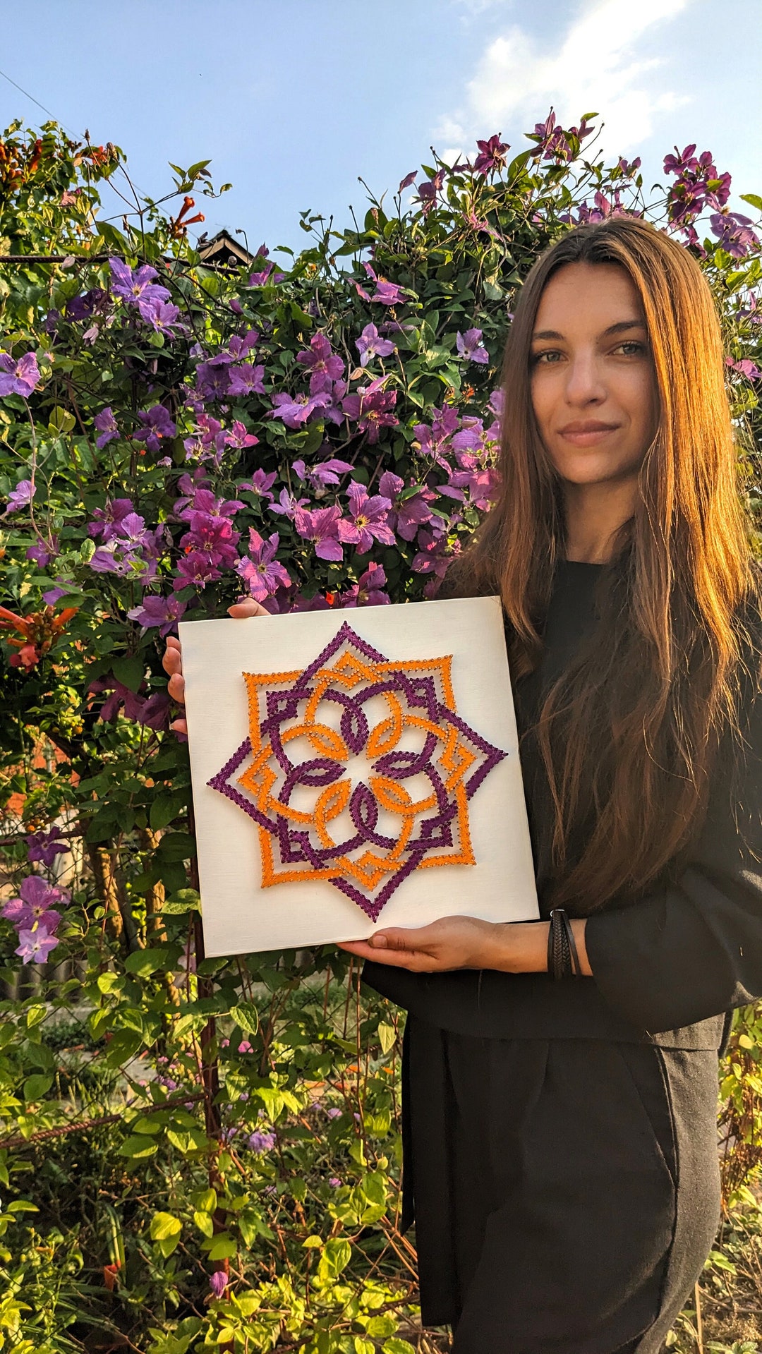 String Art Firebird | Geometric Symbols Decor | Wall Hanging Gold ...