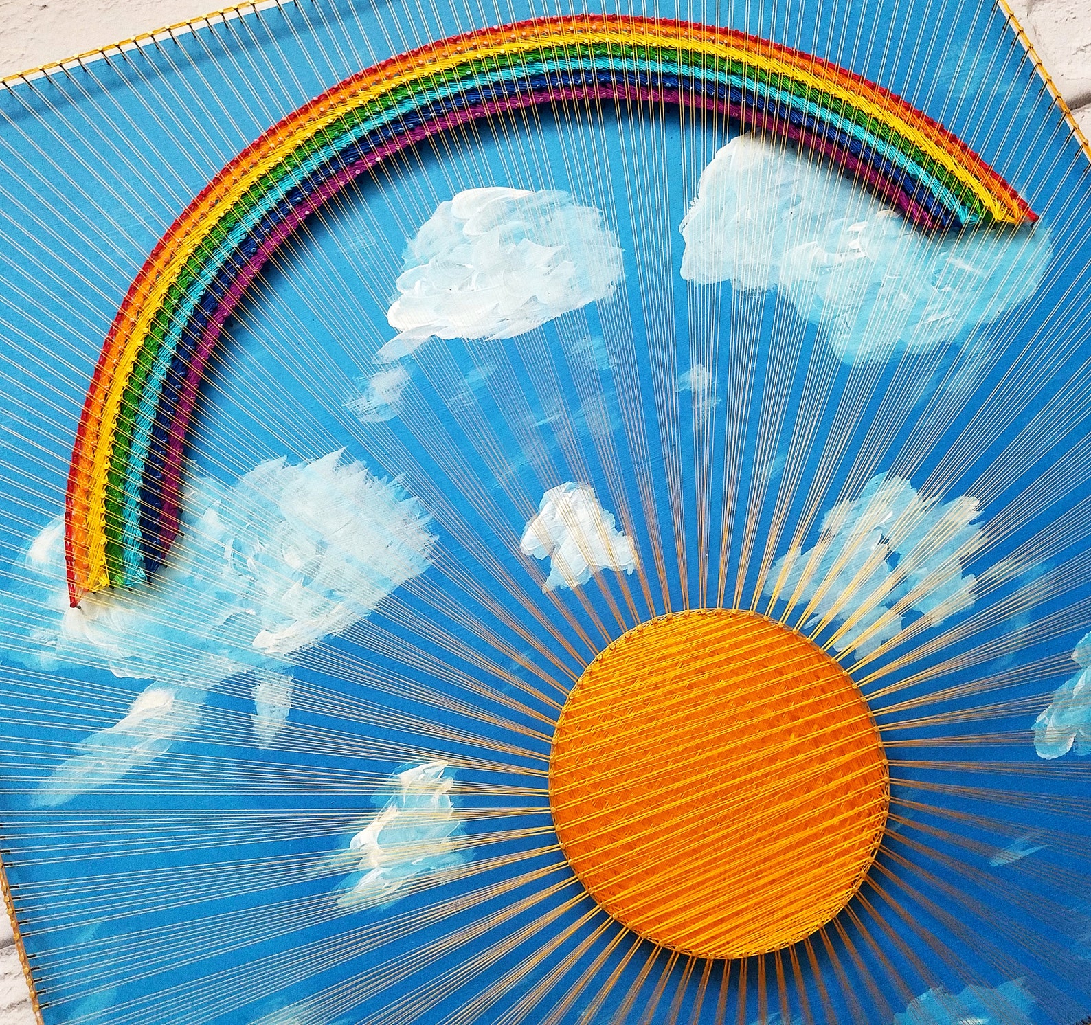 String Art Rainbow in the Sky Ukraine Symbols String Art - Etsy