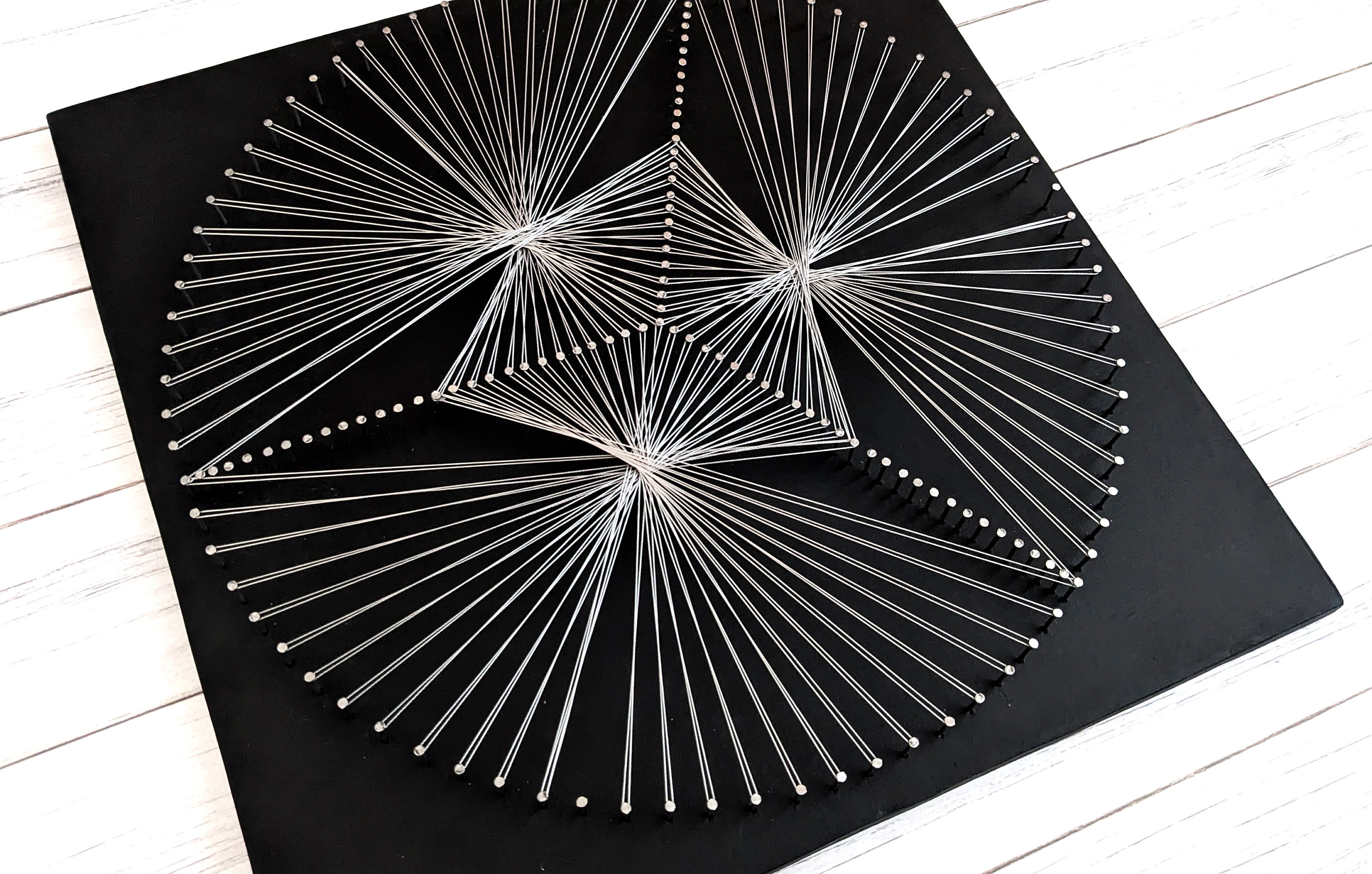 Diamond Wall Art Geometric Symbols Art Black Silver Metal Geometry ...