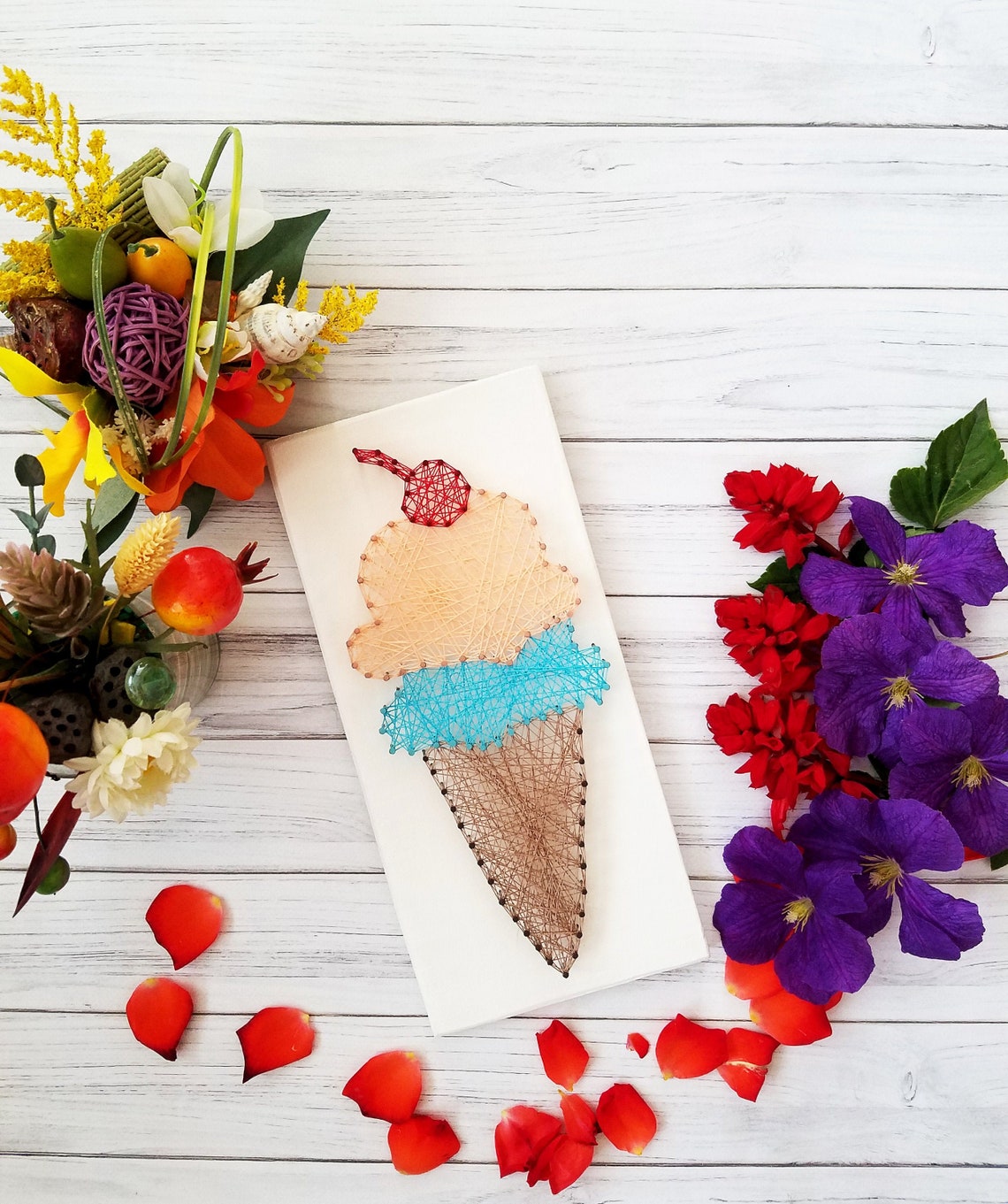 String Art Ice Cream Summer Decor Baby Girl Wall Sign Ice - Etsy