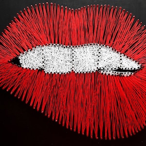 String Art KISS Wall Art Lips Romantic Home Decor Gift for - Etsy