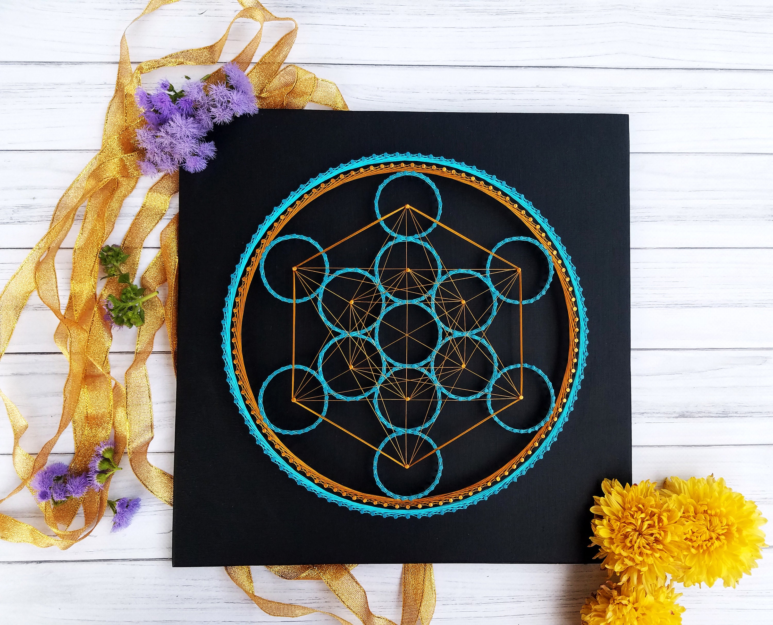 String Art Metatrons Würfel Heilige Geometrie Hexagon - Etsy.de