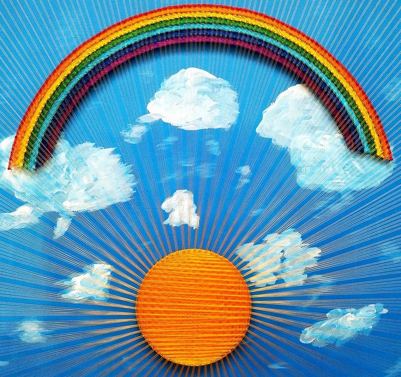 String Art Rainbow in the Sky Ukraine Symbols String Art - Etsy