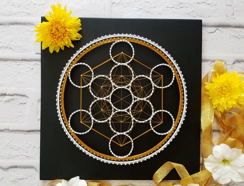 String Art Metatron's Cube Sacred Geometry Hexagon - Etsy
