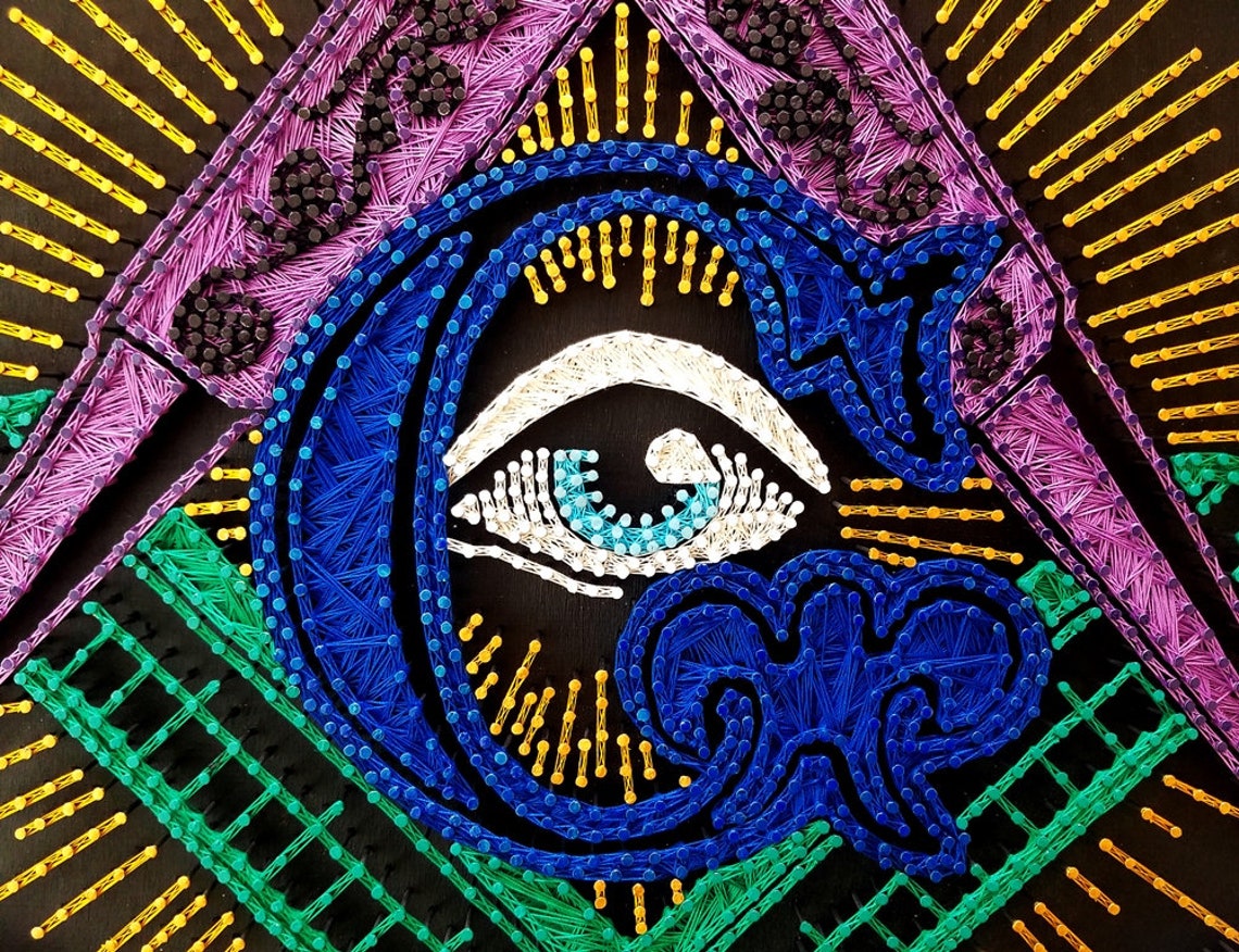 String Art Freemason Symbol Art All Seeing Eye String Art - Etsy