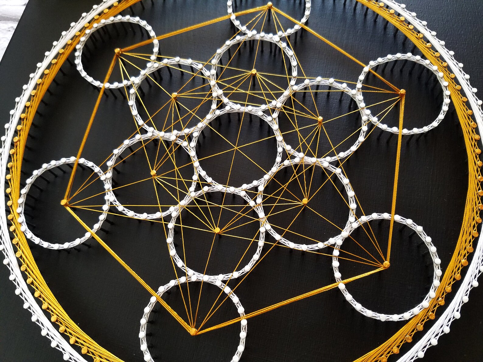 String Art Metatron's Cube Sacred Geometry Hexagon - Etsy