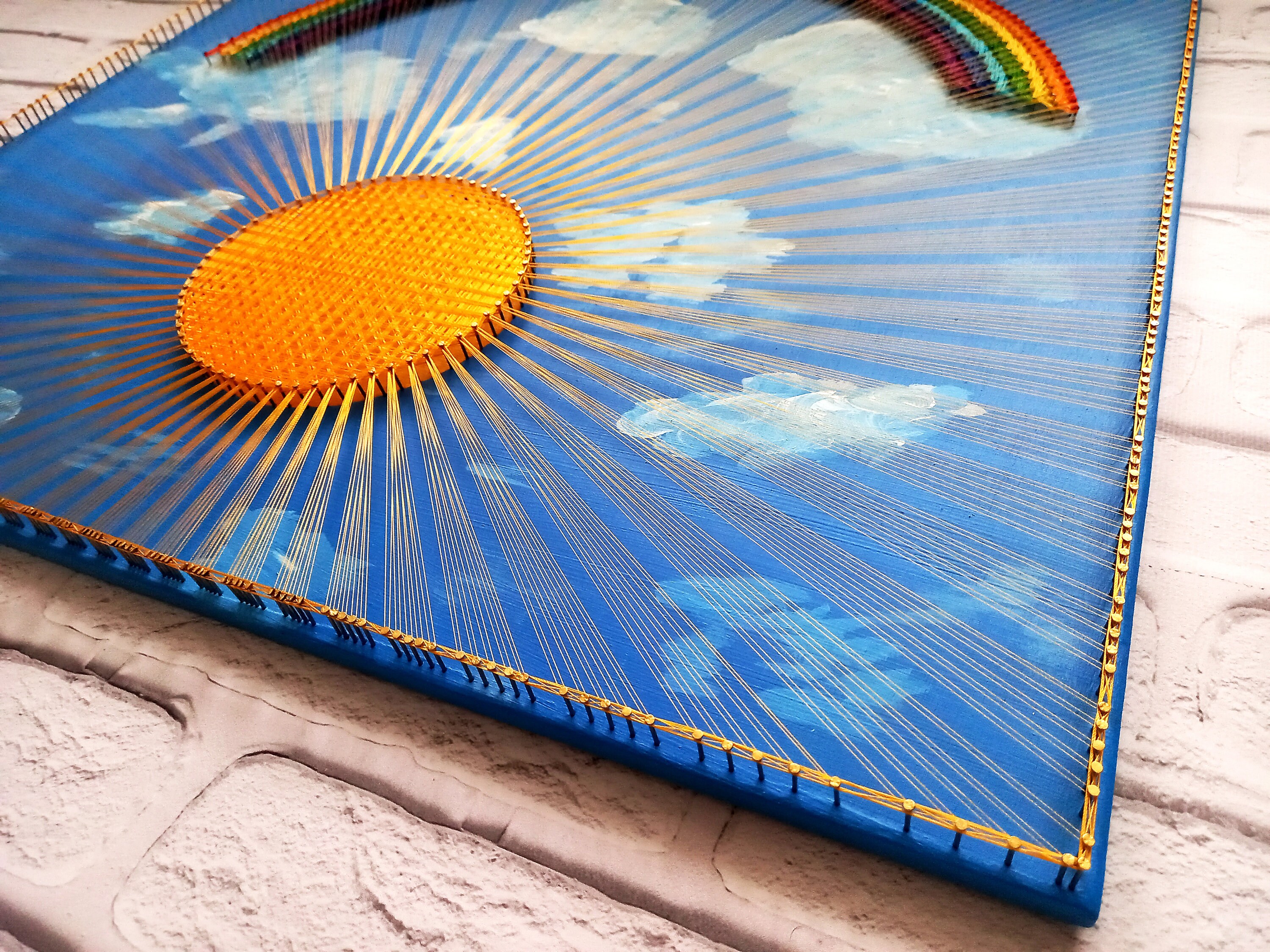 String Art Rainbow in the Sky Ukraine Symbols String Art - Etsy