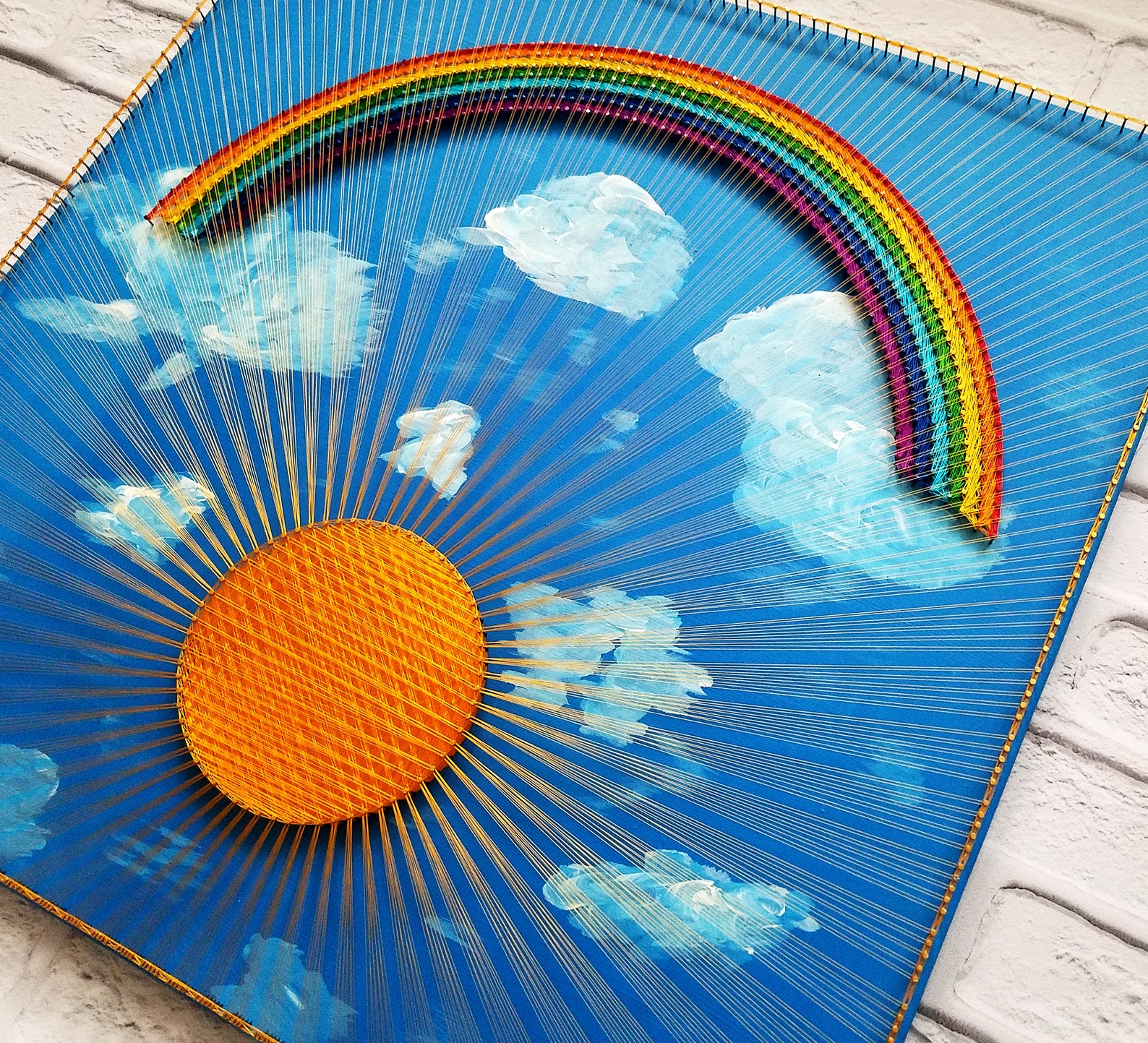 String Art Rainbow in the Sky Ukraine Symbols String Art - Etsy