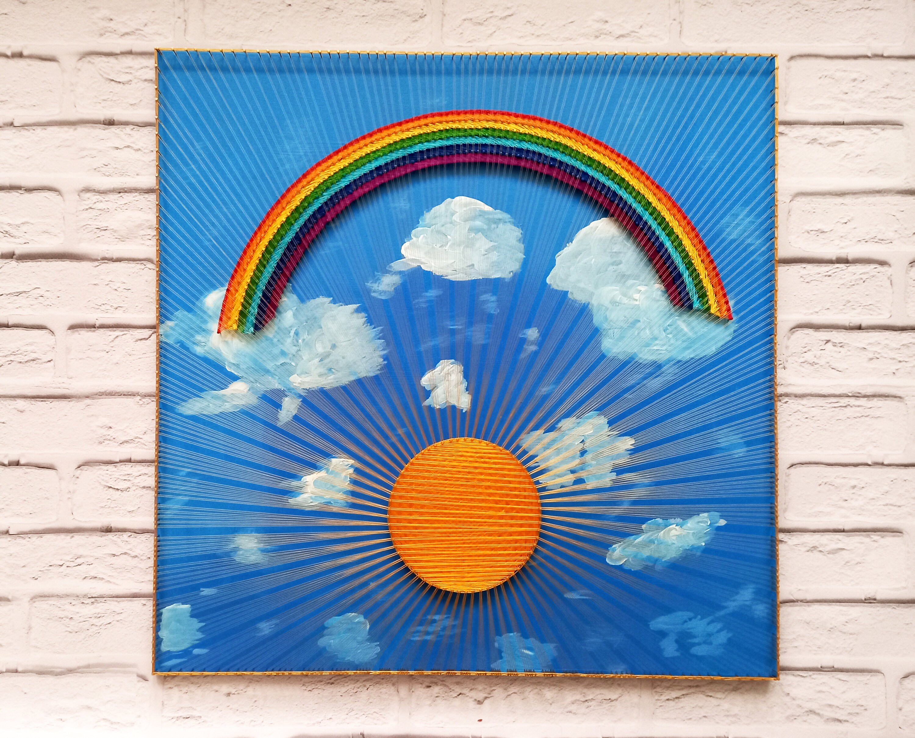 String Art Rainbow in the Sky Ukraine Symbols String Art - Etsy