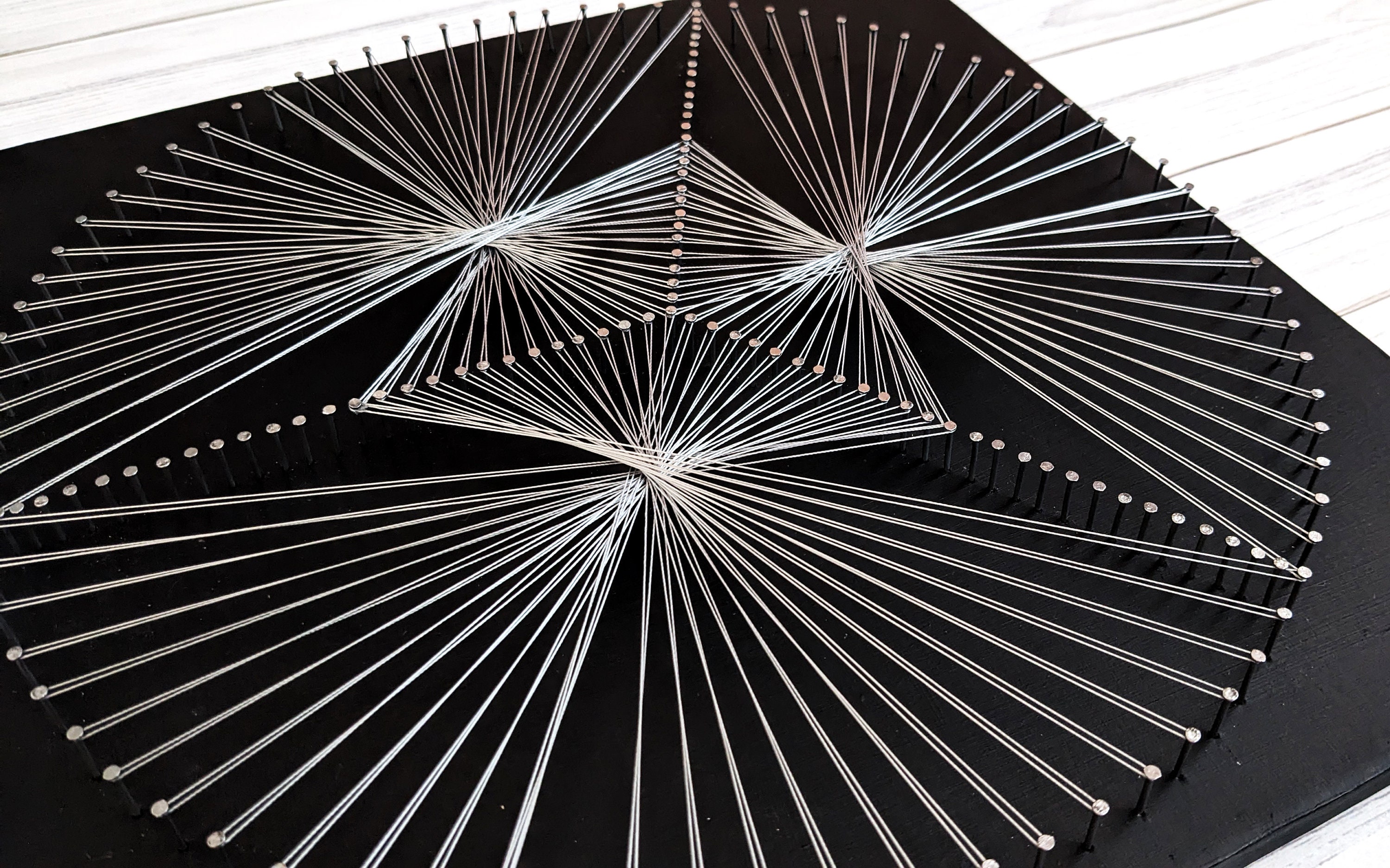 Diamond Wall Art Geometric Symbols Art Black Silver Metal Geometry ...