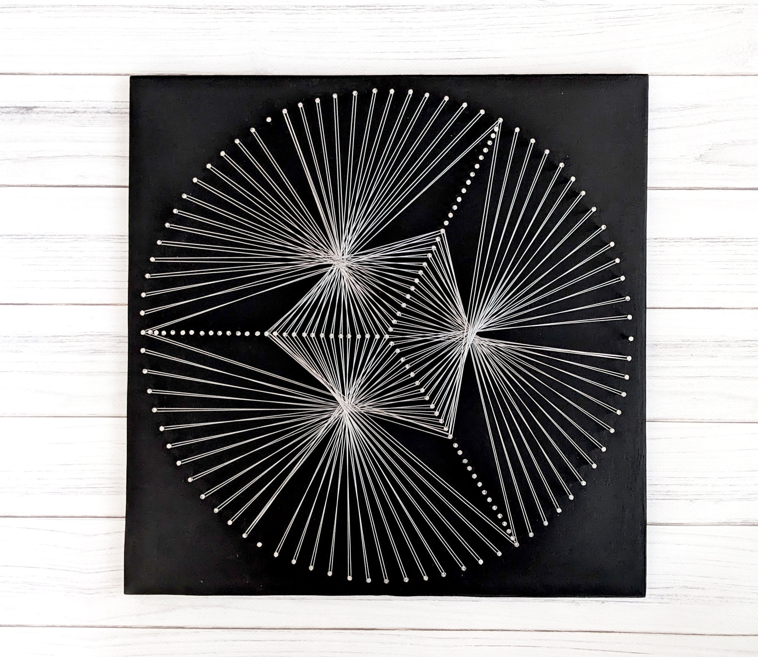 Diamond Wall Art Geometric Symbols Art Black Silver Metal Geometry ...