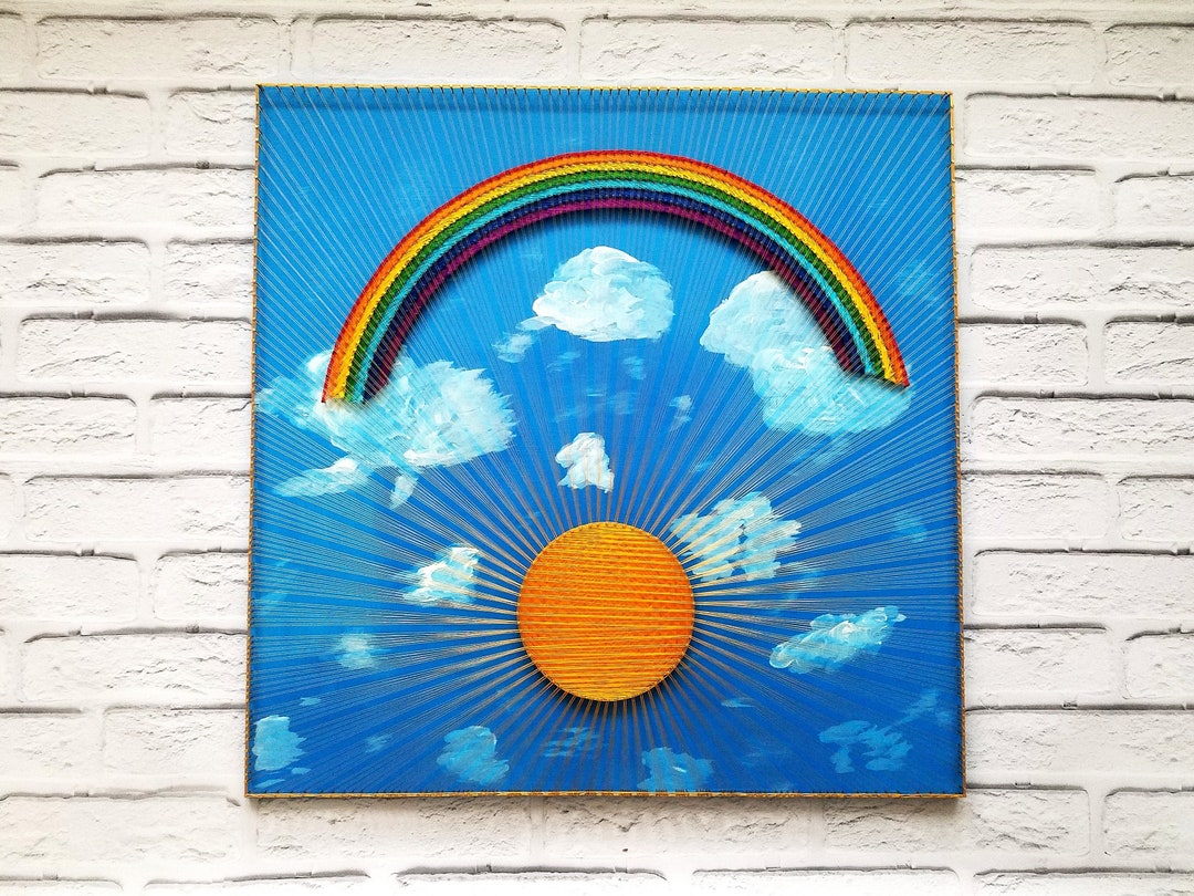 String Art Rainbow in the Sky Ukraine Symbols String Art - Etsy