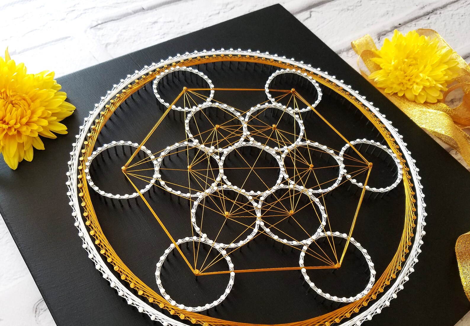 String Art Metatron's Cube Sacred Geometry Hexagon - Etsy