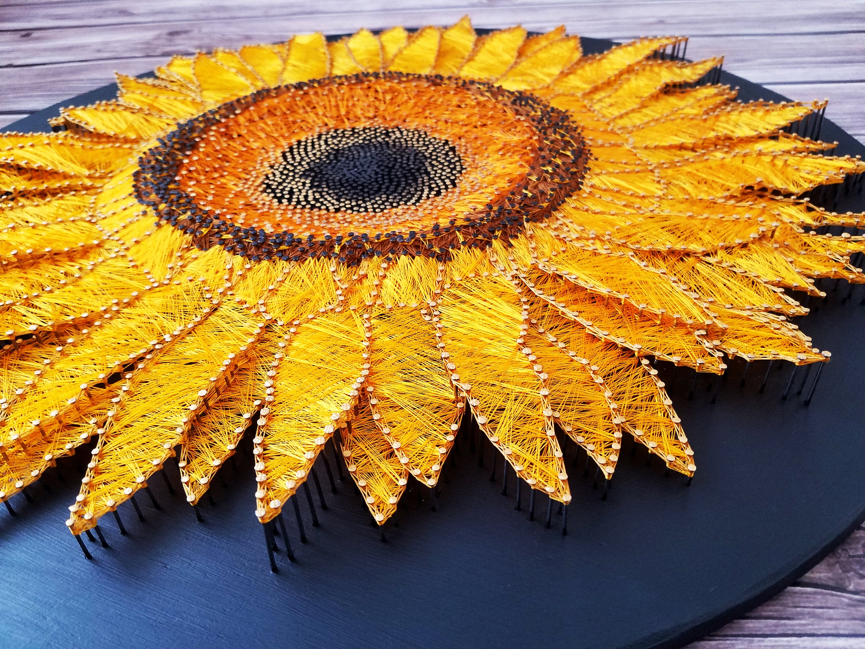 String Art Sunflower | Sun Shine Wall Art | Floral Gold Mandala ...