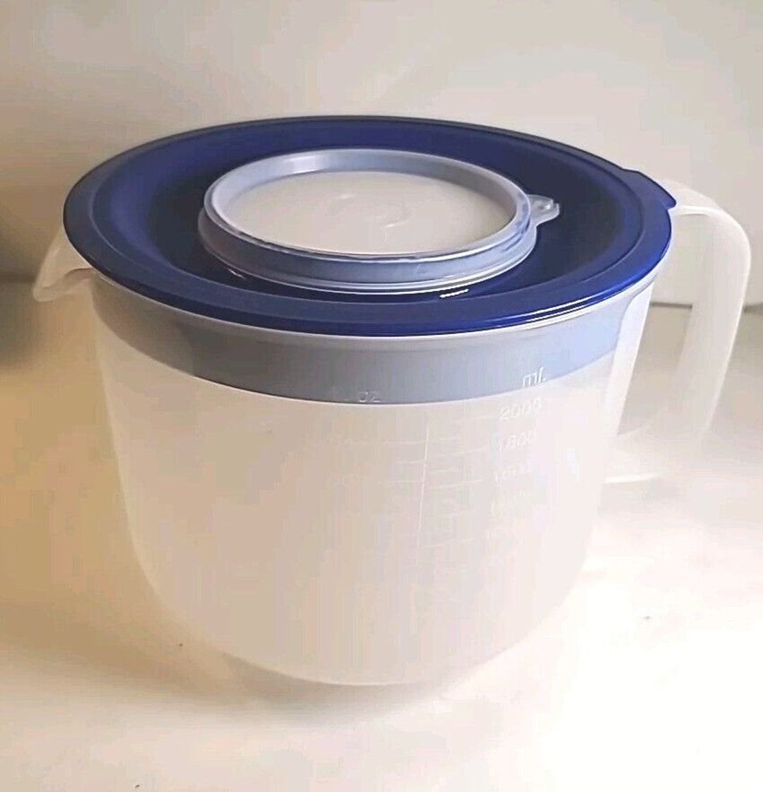 Vintage 3pc Tupperware Mix N Store 8 Cup 2 QT Measuring Cup Batter Bowl ...