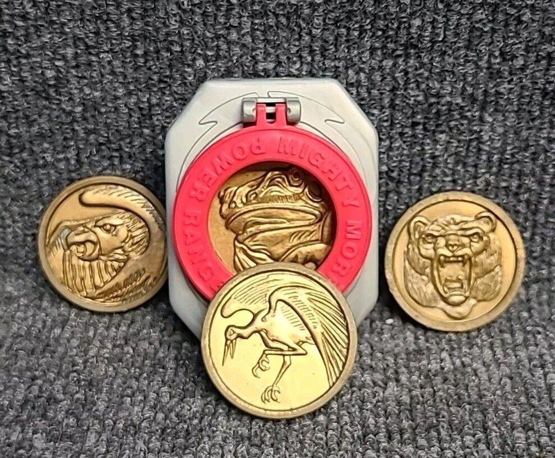 Vintage 1995 Mighty Morphin Power Rangers Morpher Belt Buckle and 4 ...