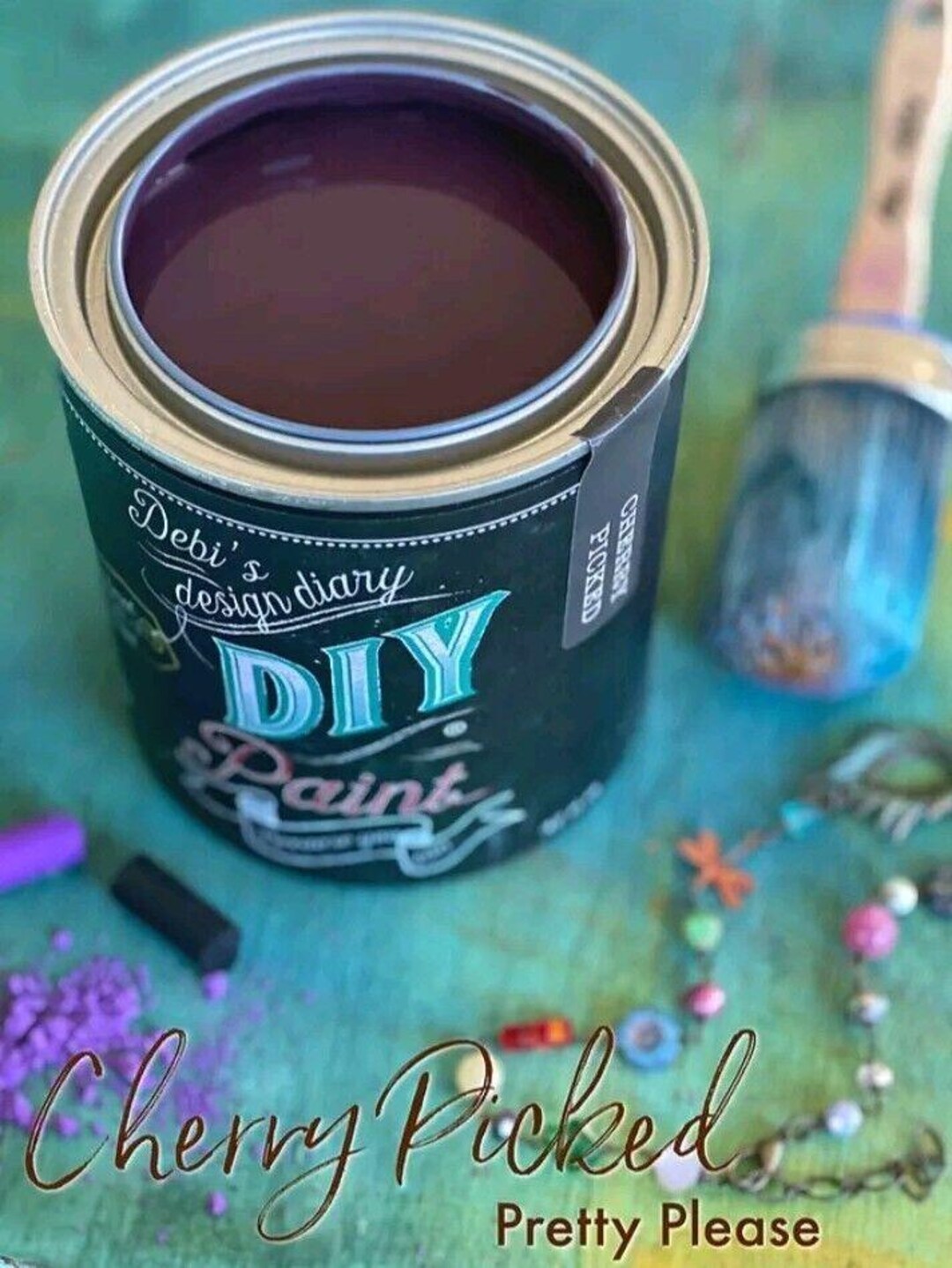NEW Debi's Design Diary DIY Paint in Cherry Picked Purple 16oz Chalk ...