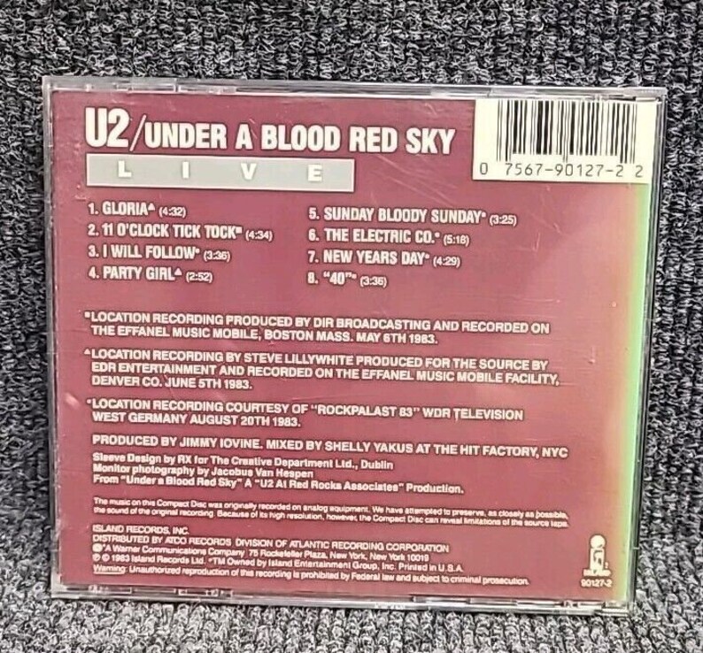 Vintage U2 : Live Under a Blood Red Sky CD 1983 - Etsy