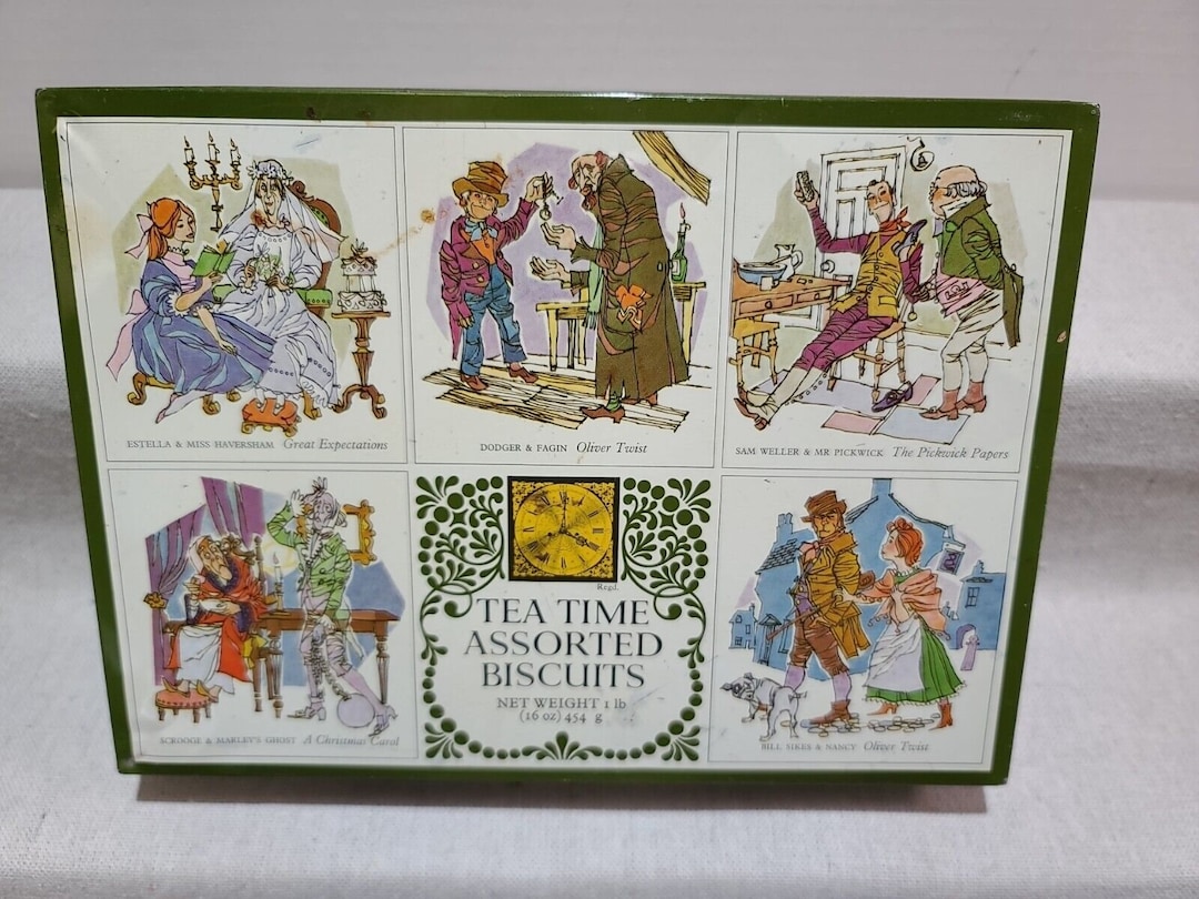 Vintage Tea Time Assorted Biscuits Tin Story Time 6 1/2 X 9 X 1.75 ...