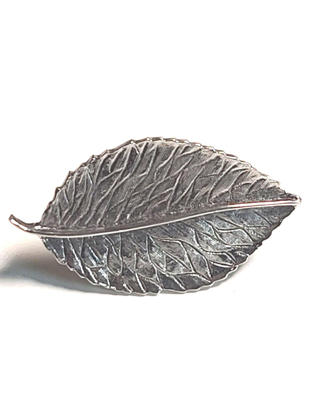 Vintage Signed LIEBA Made in USA Scarf Dress Clip Silver Tone Leaf ...