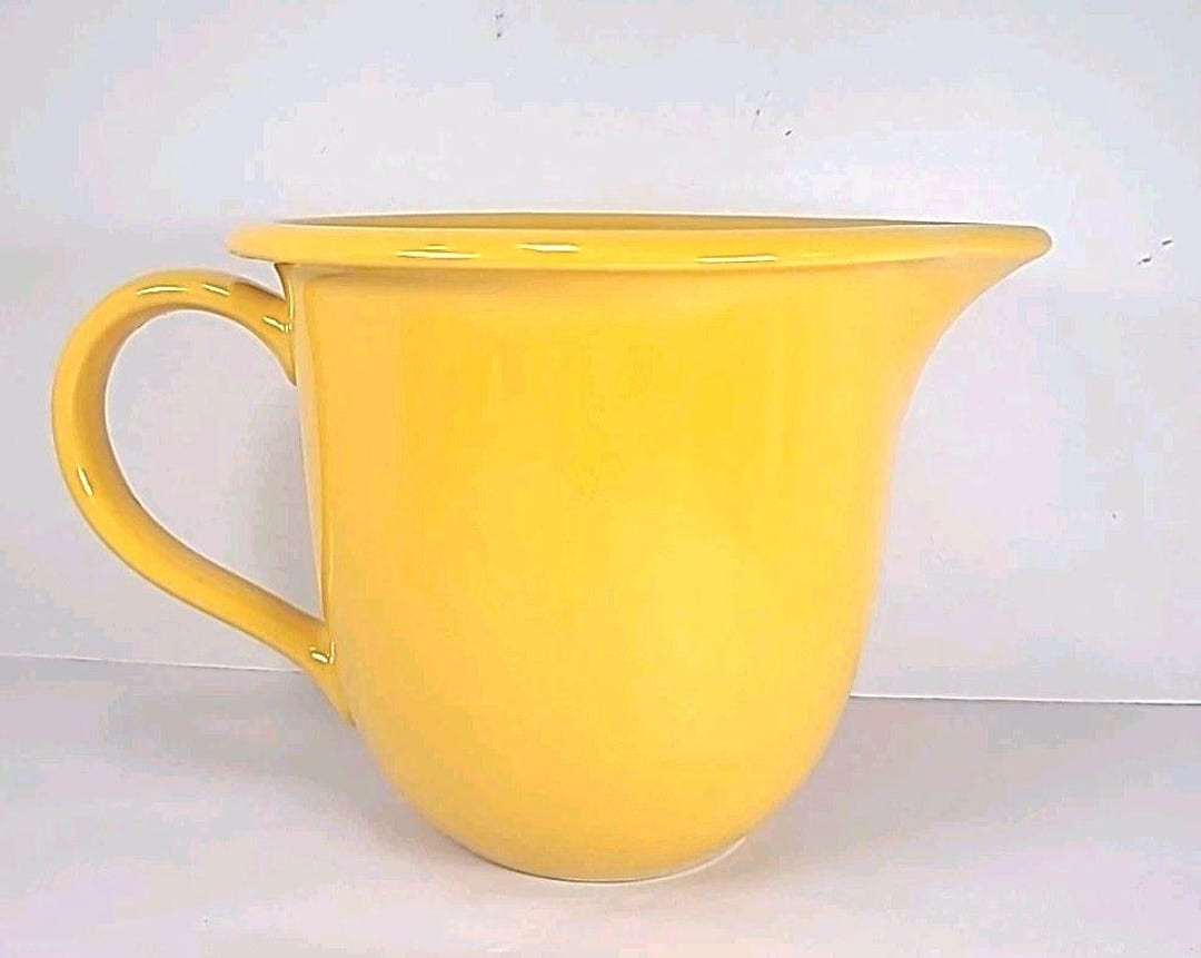 Large Buffalo China by Oneida Lemon Drop Yellow Batter Bowl W/handle ...