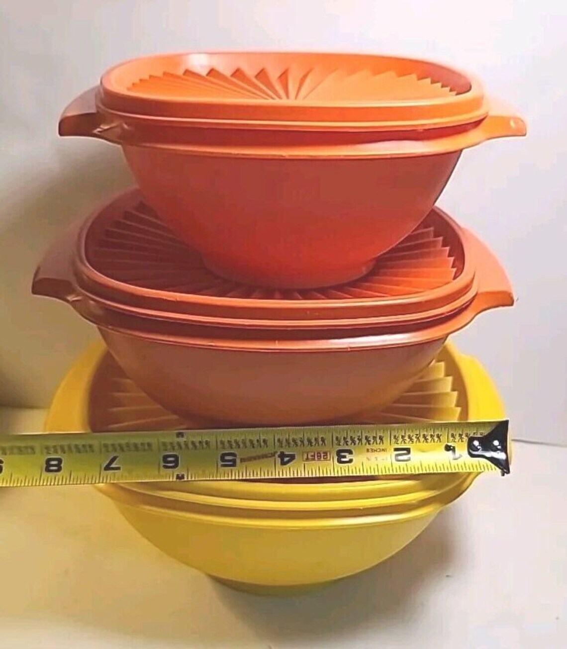 Complete Set 3 Vintage Nesting Harvest Tupperware Storage Bowls W/lids ...