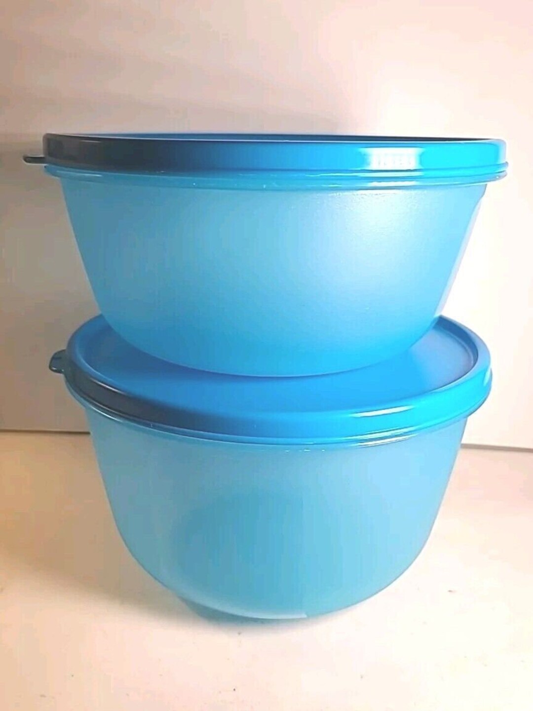 Vintage Set of 2 Tupperware Modular Blue Bowls With Blue Lids - Etsy