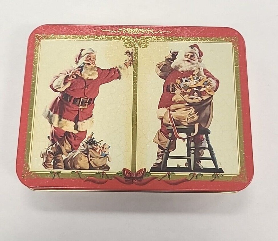 Coca Cola Coke Collectors Tin Playing Cards Poker Vintage 1994 Santa 2 ...