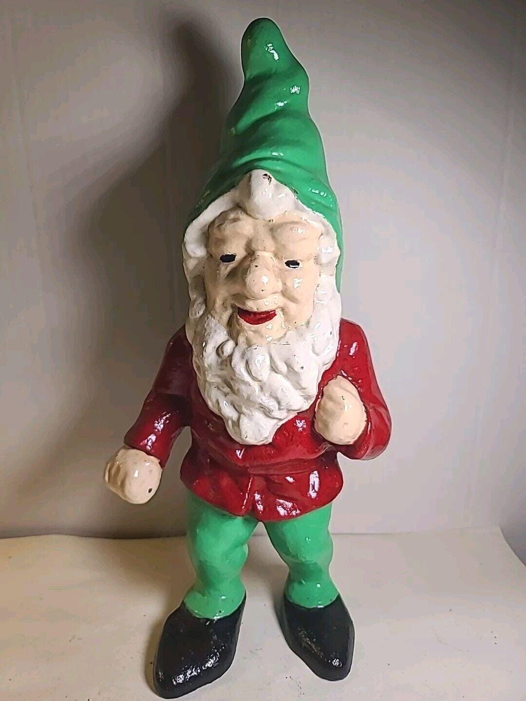 Super Rare Antique 1920s Cast Iron GNOME Doorstop Hubley Original Paint ...