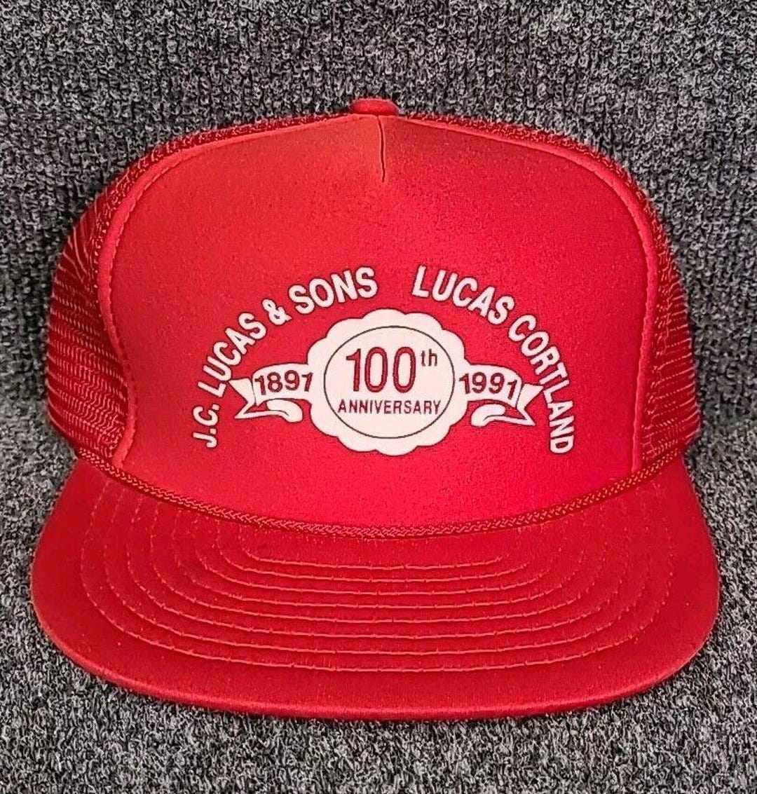 Vintage J.C. Lucas & Sons Trucker Hat Cap Red Snap Back 80s 90s ...