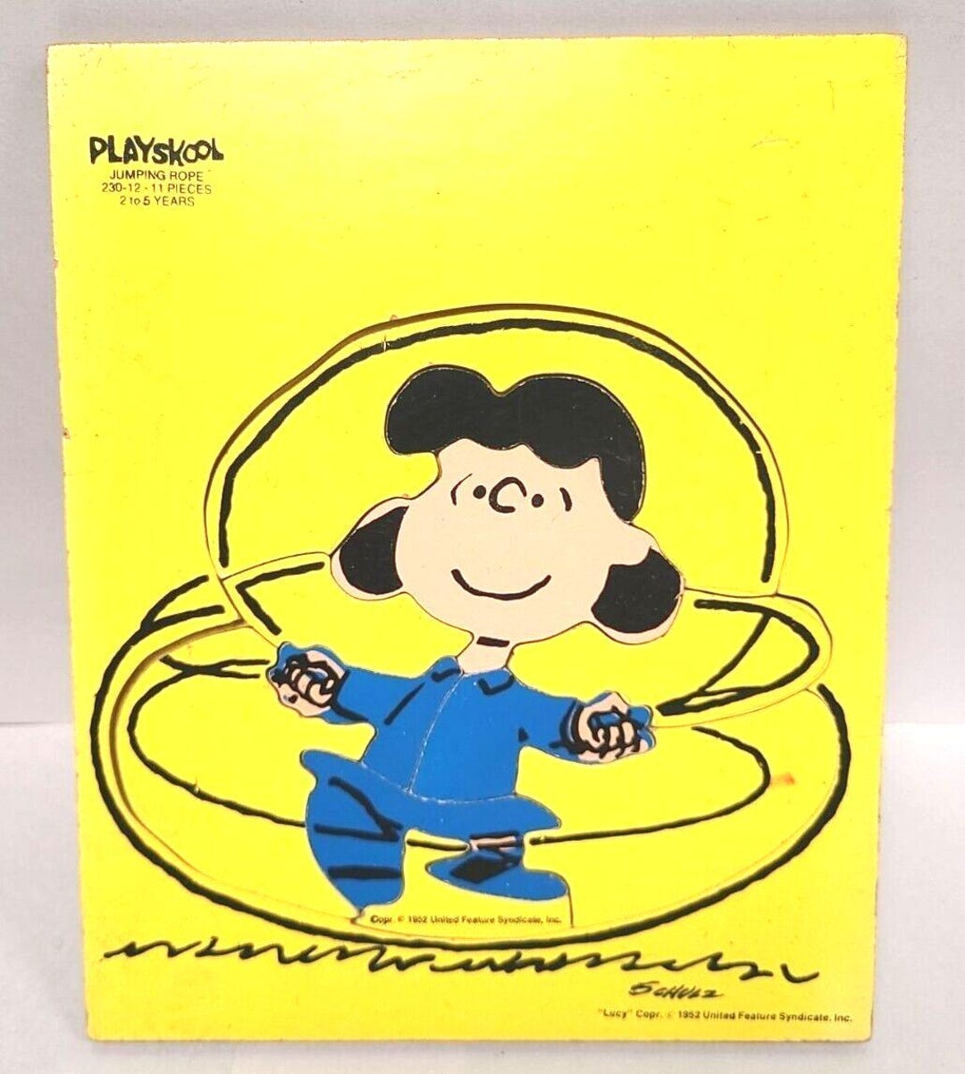 Vintage Playskool Wooden Puzzle #230-12 1970s Peanuts Lucy Jumping Rope ...