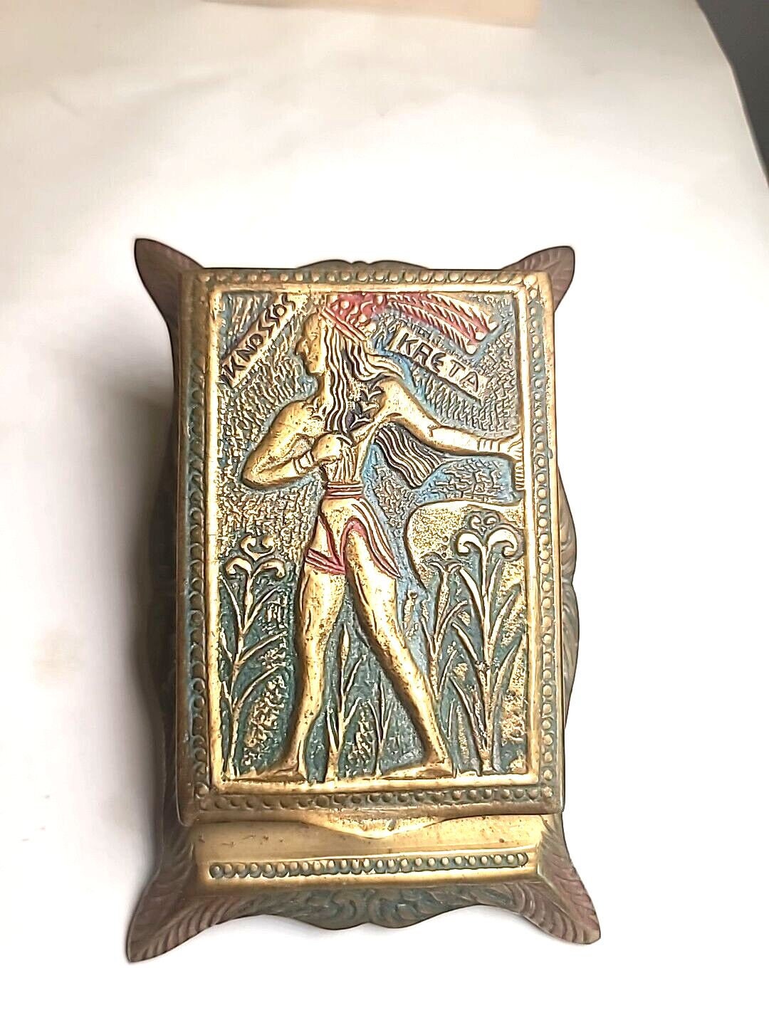 Rare Vintage / Antique Brass KNOSSOS KRETA Greece Notepad Holder Unique ...