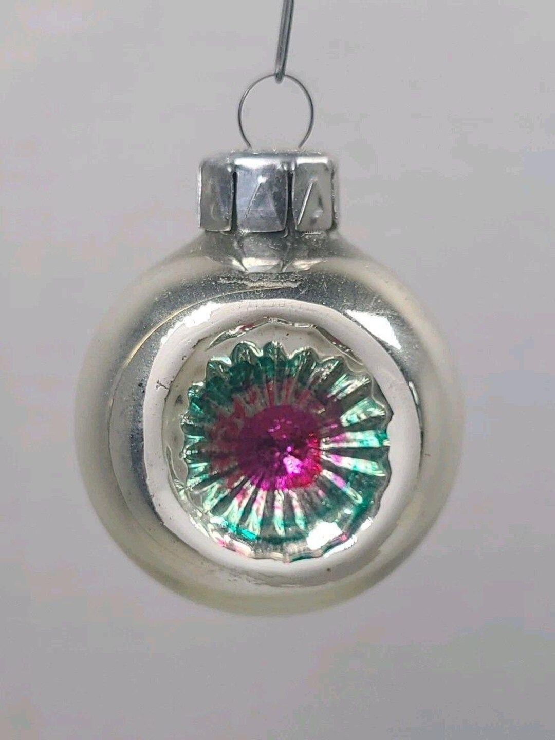 Vintage East Germany Indent Reflector 2" Glass Christmas Ornament - Etsy