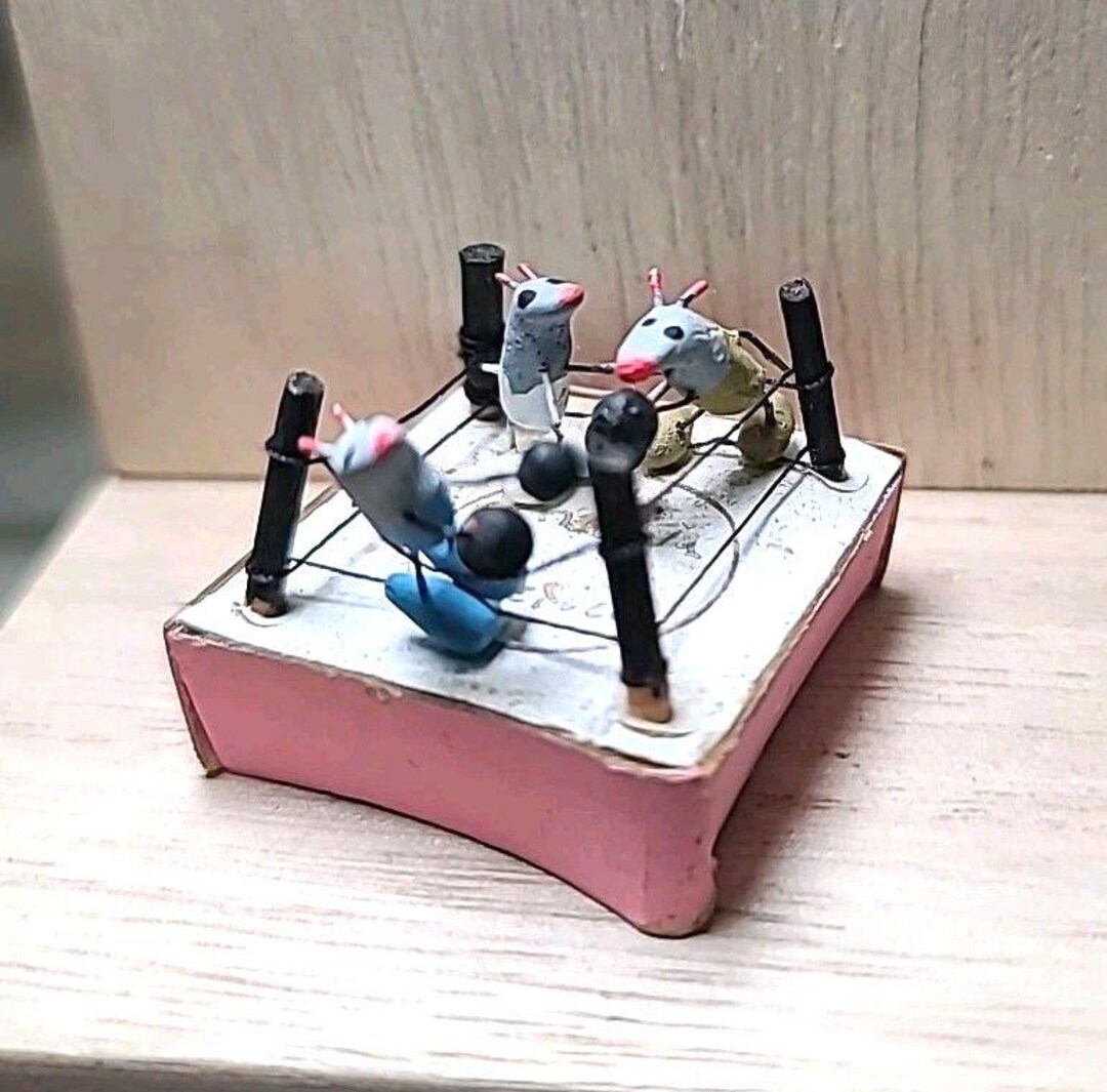 Vintage Rare OOAK Handmade Mice Boxing Ring Miniature - Etsy