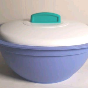 Tupperware 2 Pc Legacy Serving Dish Includes Bowl & Lid Blue/teal/white ...