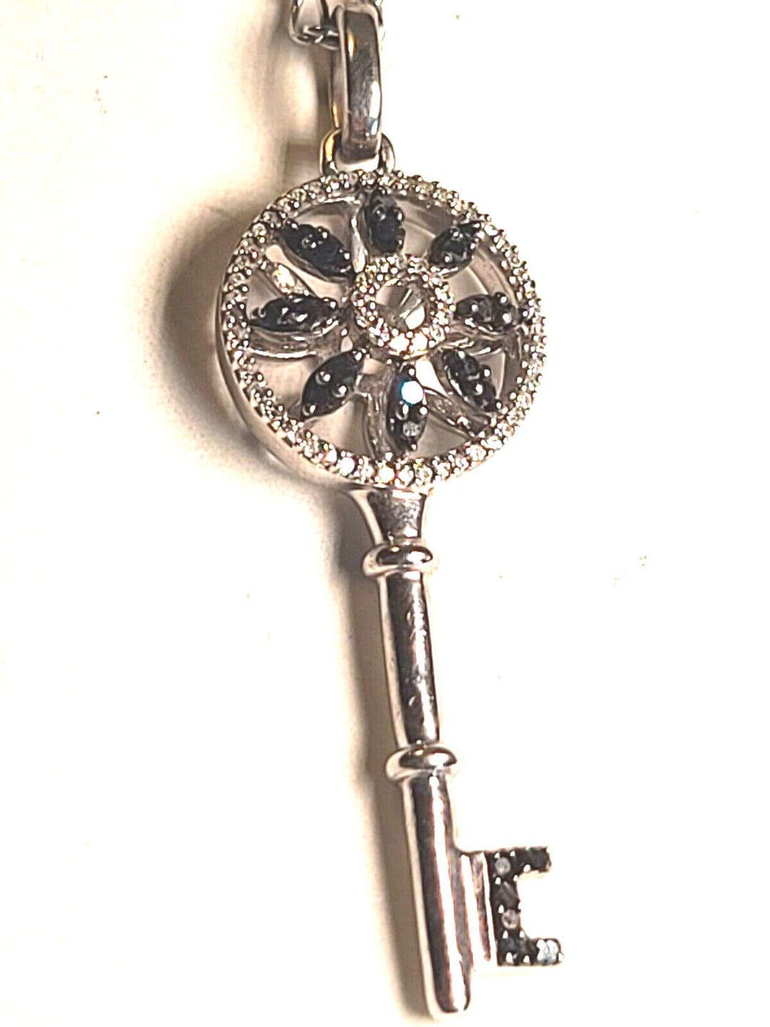 Vintage 925 JWBR Sterling Silver Chain & Key Pendant Necklace - Etsy