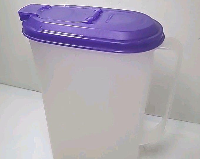Vintage Tupperware Slim Line 2 Qt. Pitcher Purple Flip Lid 2010B-1 ...