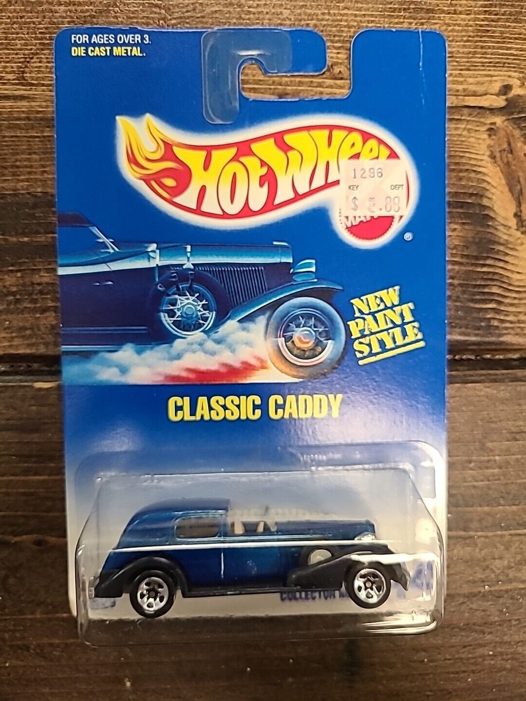 1991 Vintage Hot Wheels Blue/white Card 44 CLASSIC CADDY Blue W/chrome ...
