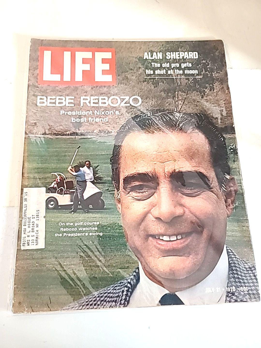 Vintage Life Magazine July 31 1970 Bebe Rebozo W/protective Sleeve - Etsy