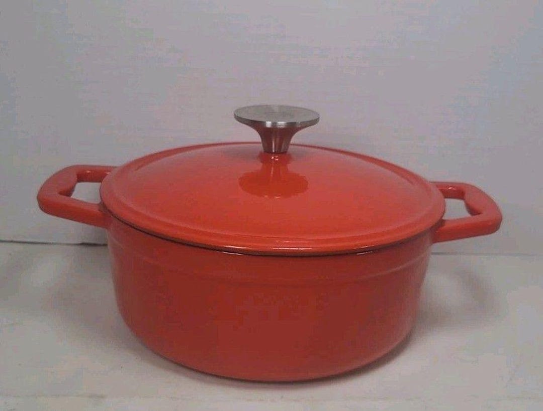 Cooks Essentials Enamel Ceramic Cast Iron Cookware Dutch Oven 2qt W/lid ...