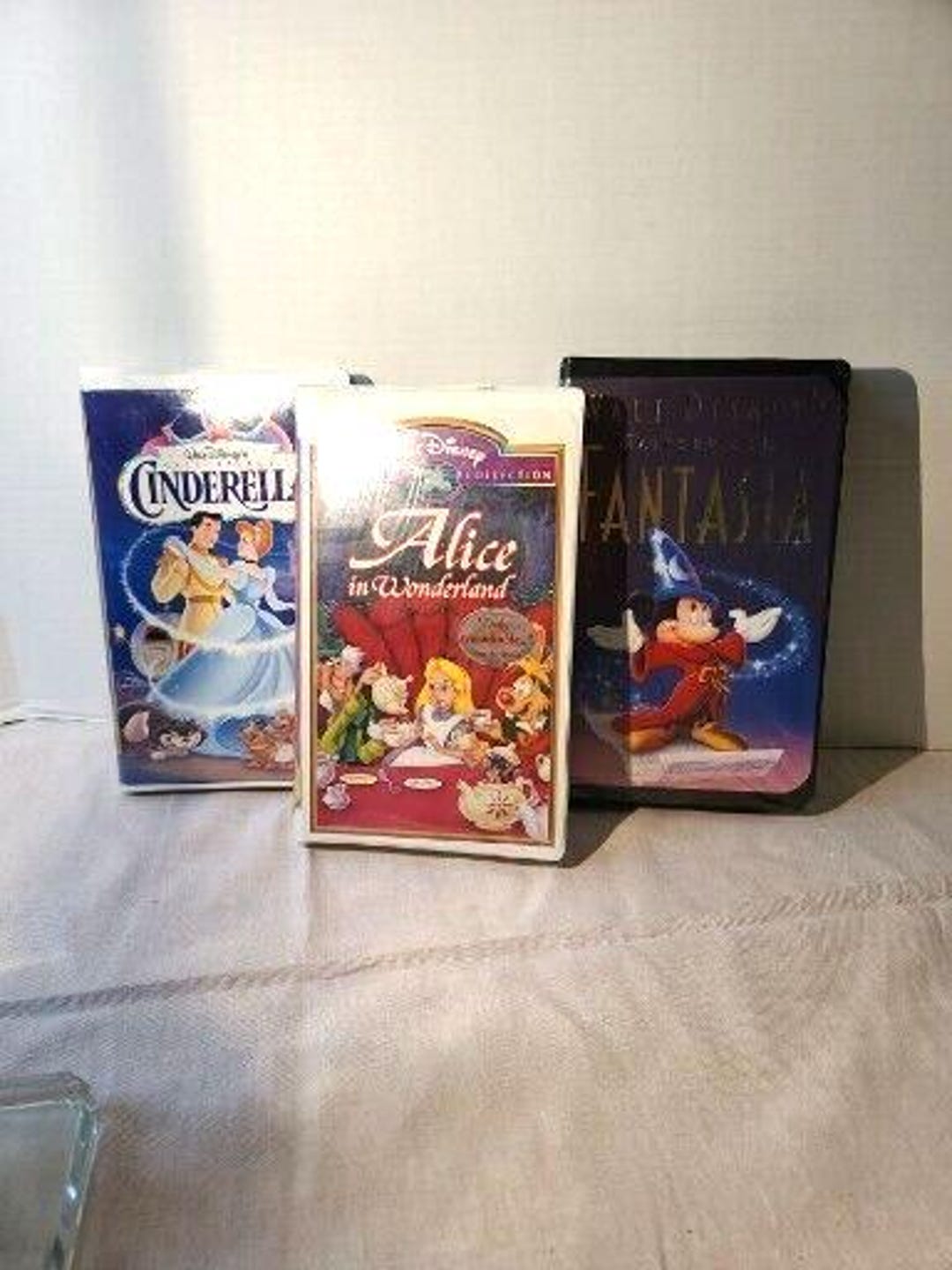 Vintage Set of 3 Disney VHS Unopened Alice, Opened Fantasia & Cinderella - Etsy