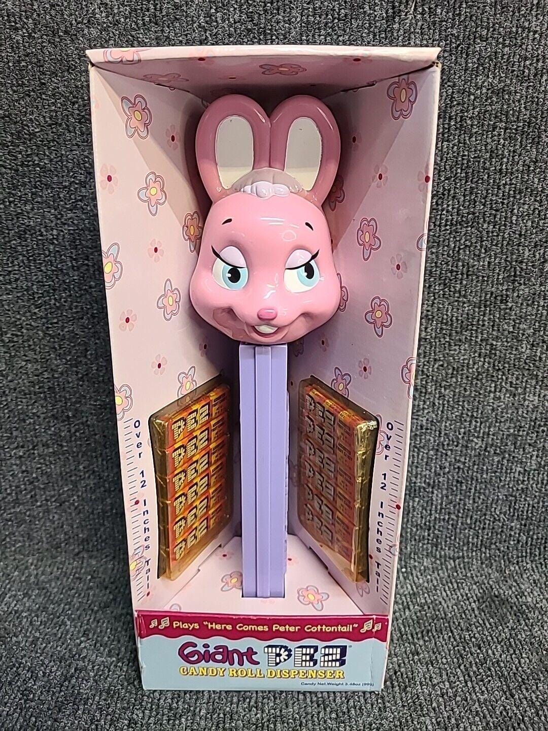 NOS Vintage Giant PEZ Bunny Candy Dispenser Plays Here Comes Peter ...
