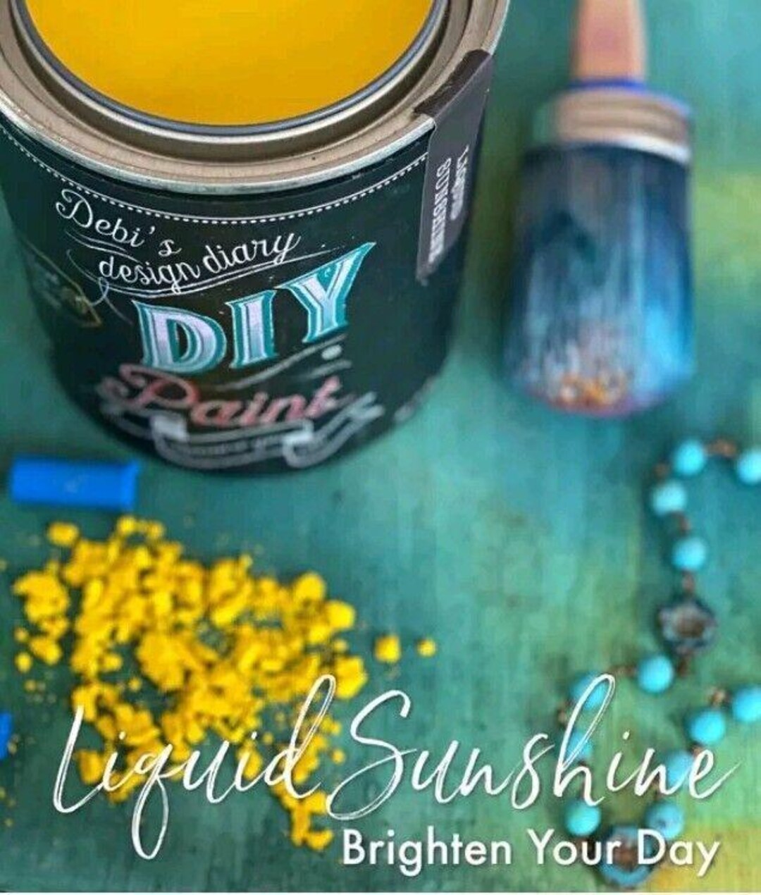 NEW Debi's Design Diary DIY Chalk Paint in Liquid Sunshine Yellow 8oz ...